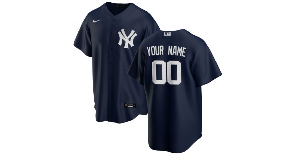 New York Yankees Nike Alternate Replica Custom Jersey - Navy