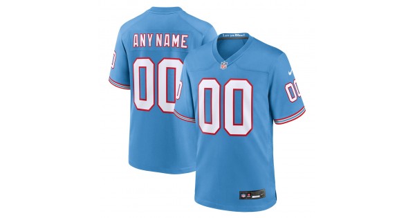 Tennessee Titans Nike Oilers Throwback Custom Game Jersey - Light Blue